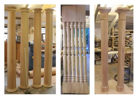 Bespoke Wooden Porch Columns / Pillars & Timber Pilasters